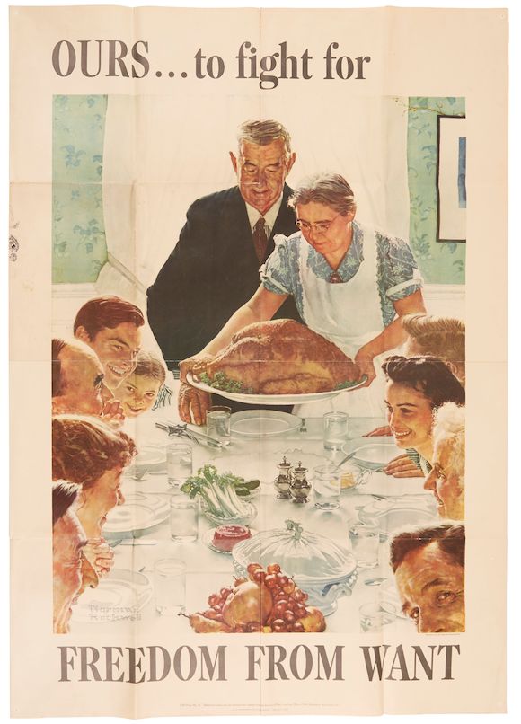 Bonhams : Norman Rockwell Posters: "Freedom from Want" and "Save ...