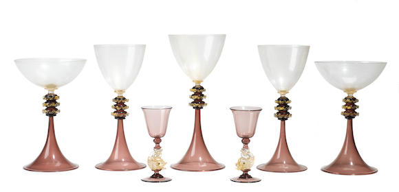 Bonhams An Assembled Suite Of Venetian Glassware