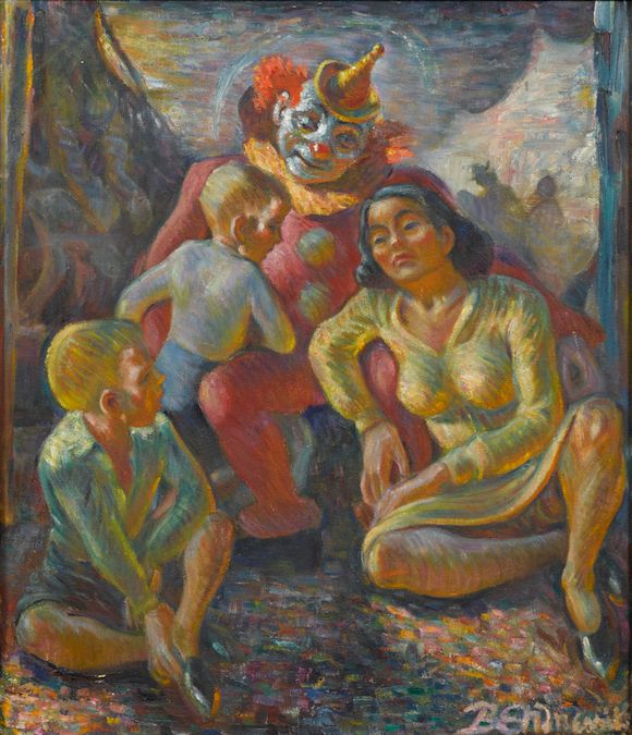 Bonhams : Benjamin Newton Messick, The Circus, c.1940, oil on canvas, 20 x 22in
