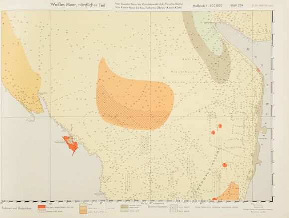 Bonhams : U-Boat Atlas of the Undersea Topography for the White Sea and ...