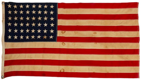 Bonhams : An American 48-Star Ensign Flag, flown at Battle of Gela ...