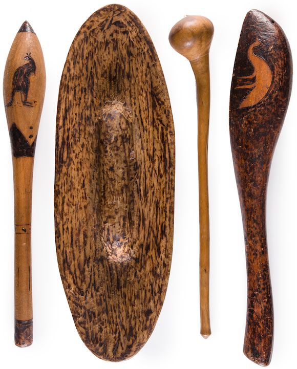 Bonhams : New Guinea Hand carved Shield and Three Clubs, 1942-1945 ...