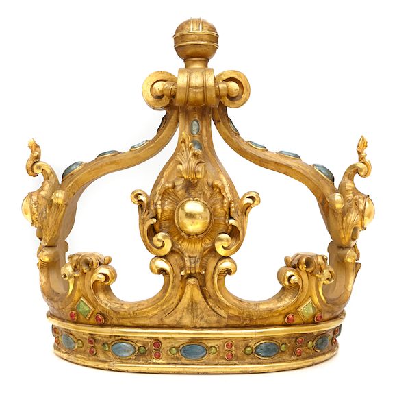 Bonhams : A large Italian Renaissance style polychrome and giltwood ...