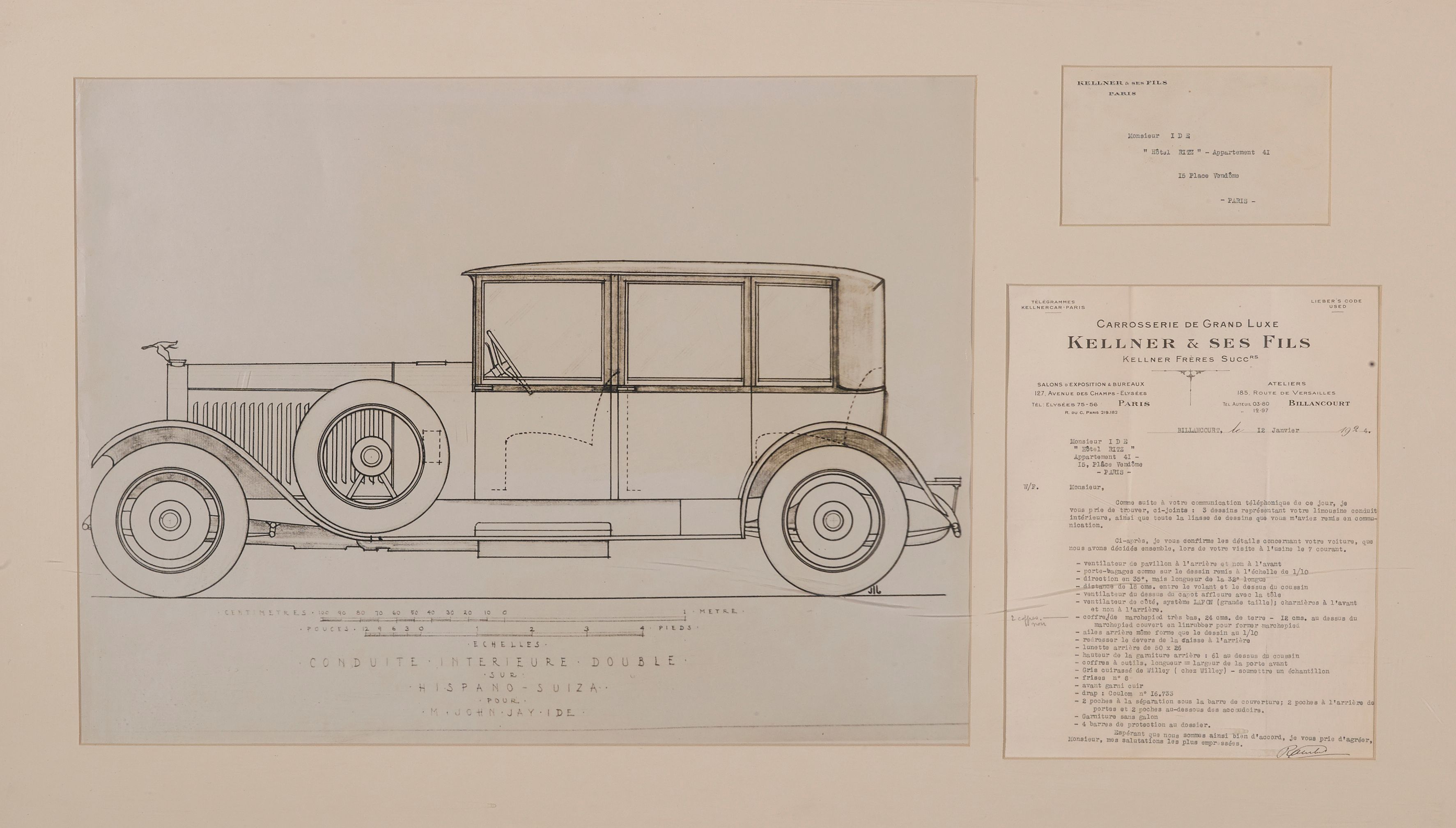 Bonhams Cars : An original Kellner coach builder letter, Visual image ...
