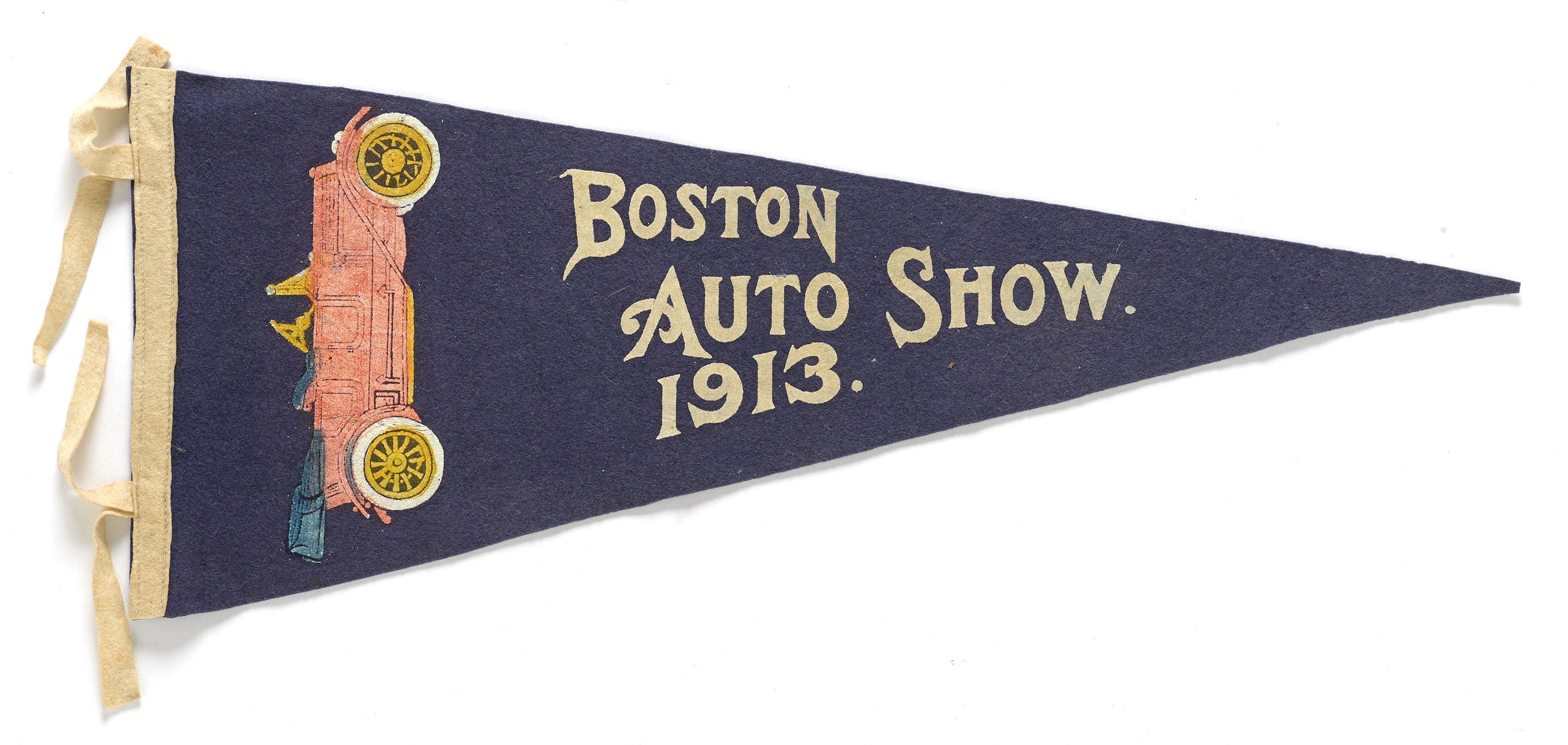 Bonhams Cars : A 1913 Boston Auto Show pennant, Length 25½ ins.