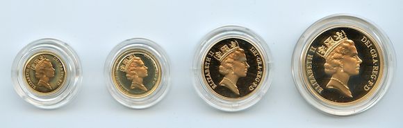 Bonhams : Great Britain, Elizabeth II, 1985 4 Piece Gold Proof ...