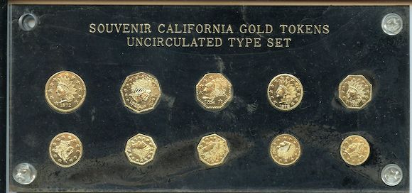 Bonhams : California Souvenir Gold Token Set (10 Tokens)