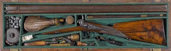 Bonhams : A cased English percussion combination gun by Joseph Charles ...