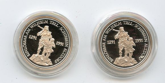 Bonhams : Switzerland, 1986 Platinum Proof Shooting Taler (2)