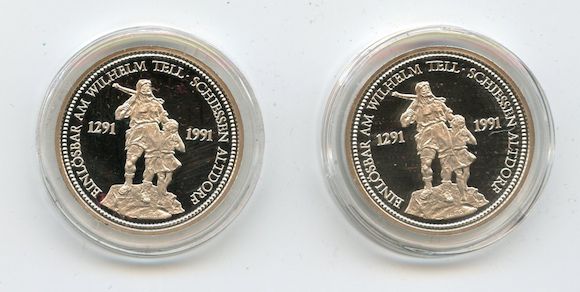 Bonhams : Switzerland, 1986 Platinum Proof Shooting Taler (2)