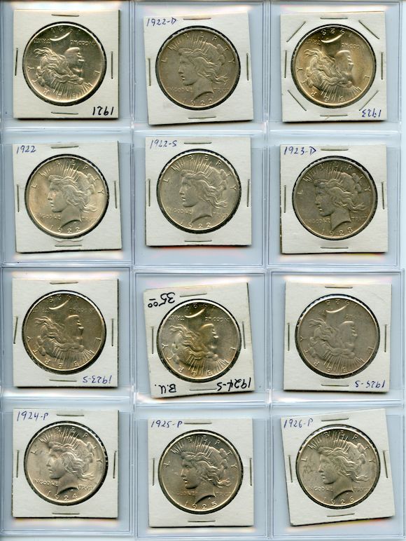 Bonhams : Complete Peace Dollar Set