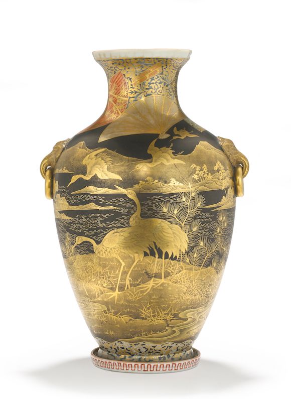 Bonhams : A gilt decorated porcelain baluster vase Edo period (19th ...