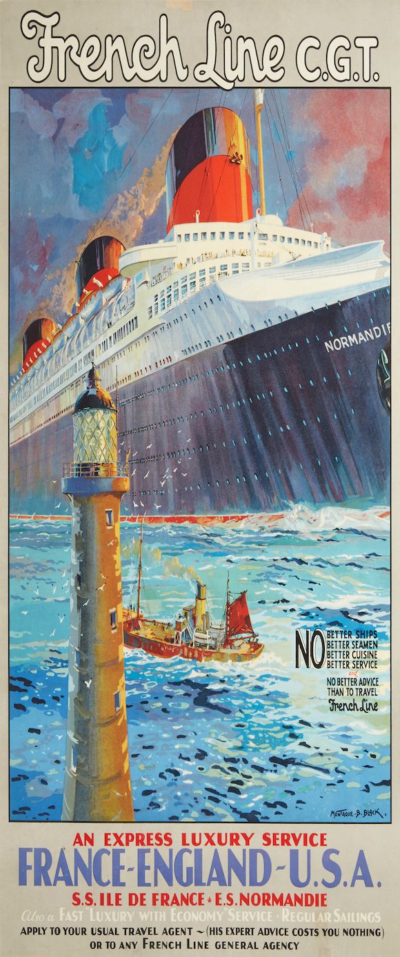 Bonhams : Montague Birell Black (British, 1884-) French Line C.G.T./An ...