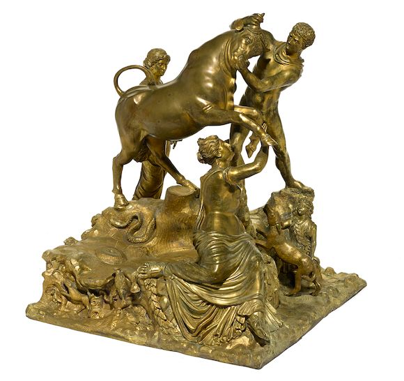 Bonhams : An Italian gilt bronze figural group Farnese Bull after the ...