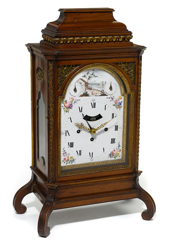 Bonhams : An Austrian Neoclassical parcel gilt fruitwood mantel clock ...