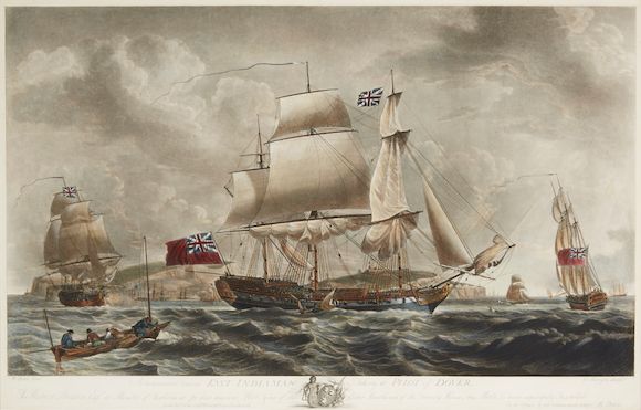 Bonhams : After Robert Dodd; A Homeward bound EAST INDIAMAN Taking a ...