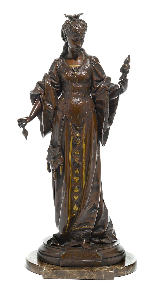 Bonhams : A French parcel gilt patinated bronze figure Eutrope Bouret ...