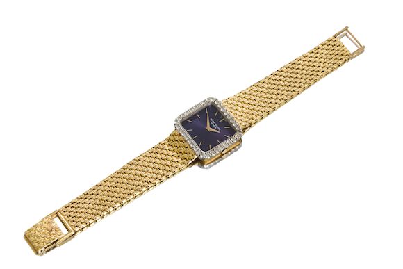 Bonhams : Patek Philippe. An 18K gold bracelet watch with diamond ...