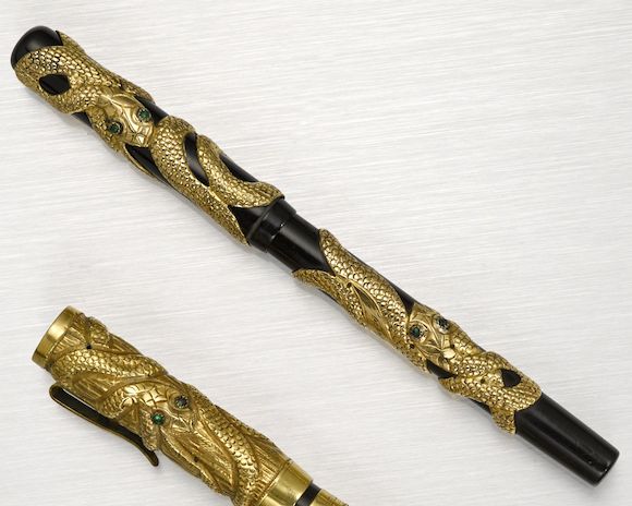 Bonhams : J.G. RIDER: Rare and Important Gold-Filled Snake Overlay ...