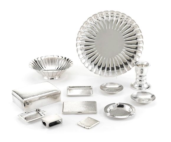 Bonhams : An assembled group of Japanese 950 silver hollowware and ...