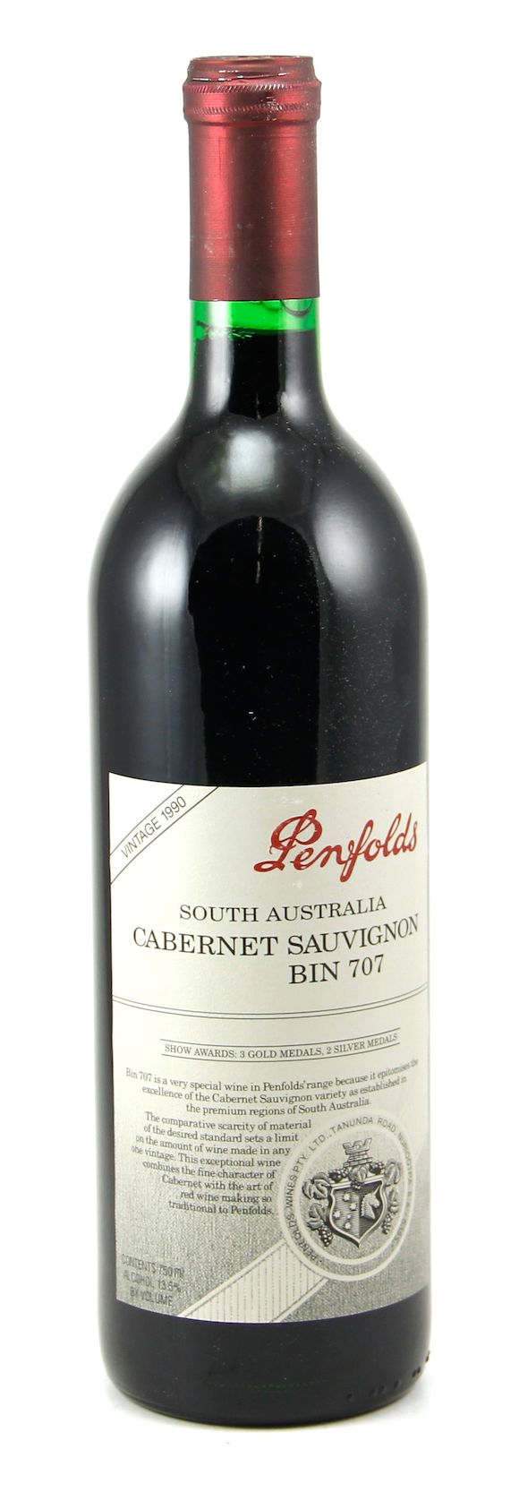 Bonhams : Penfolds Cabernet Sauvignon, Bin 707 1990 (12)