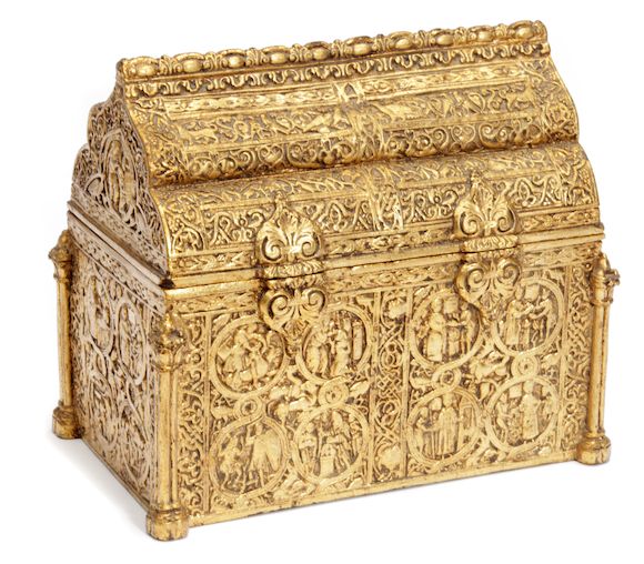 Bonhams : A Renaissance style giltwood table casket