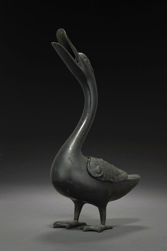 Bonhams : A cast bronze goose-form censer 17th century