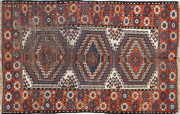 Bonhams : A Caucasian rug size approximately 4ft. 9in. x 7ft. 5in.