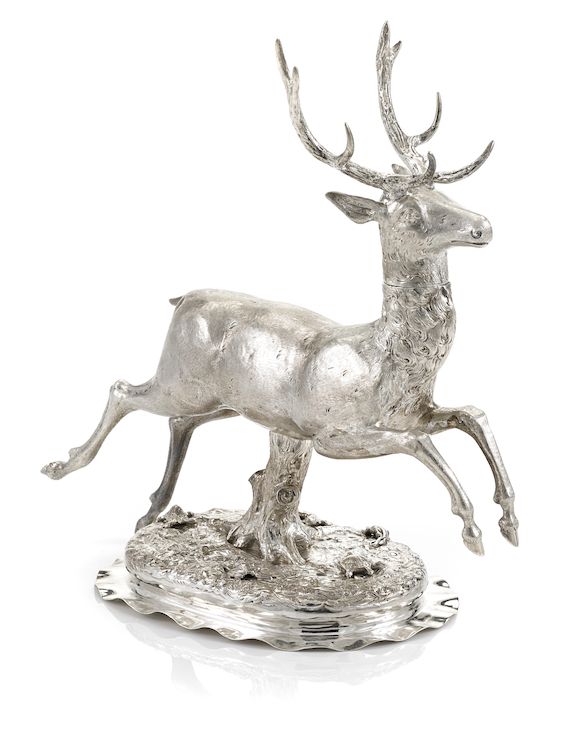 Bonhams : A German sterling silver stag-form table caster probably by J ...
