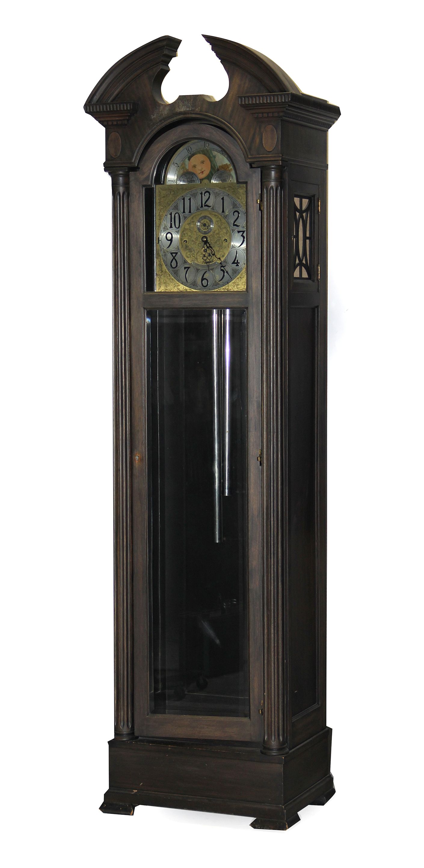 Bonhams : A Neoclassical style mahogany Westminster chime tall case ...