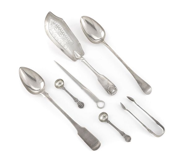 Bonhams : An assembled group of British sterling silver serving ...