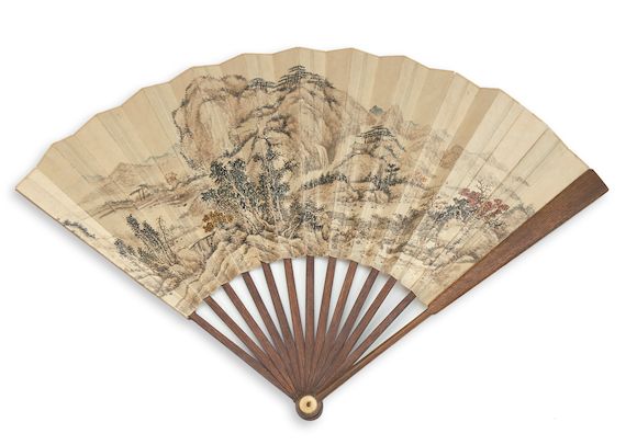 Bonhams : Hong Wu (1743-1811) and Others Pavilions in the Hills and ...