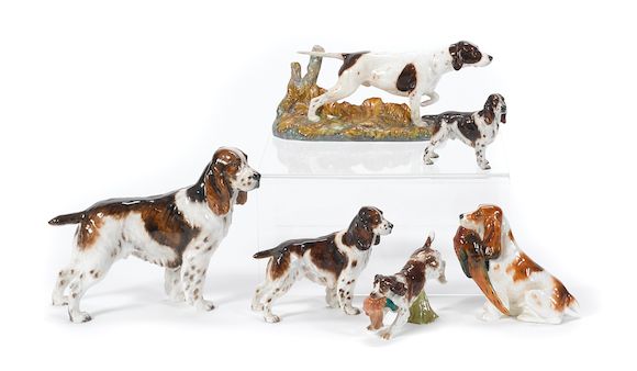 Bonhams : A group of five Royal Doulton models of hounds together with ...
