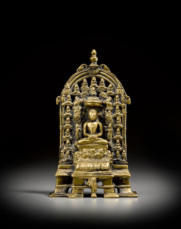 Bonhams : A brass Jain shrine Western India, circa 15th century