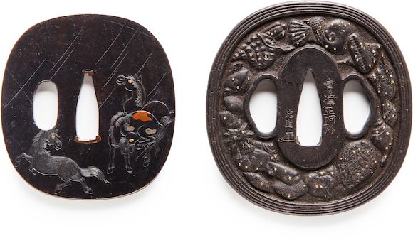 Bonhams : A Shoami tsuba and a shakudo tsuba The first by Tadamichi ...