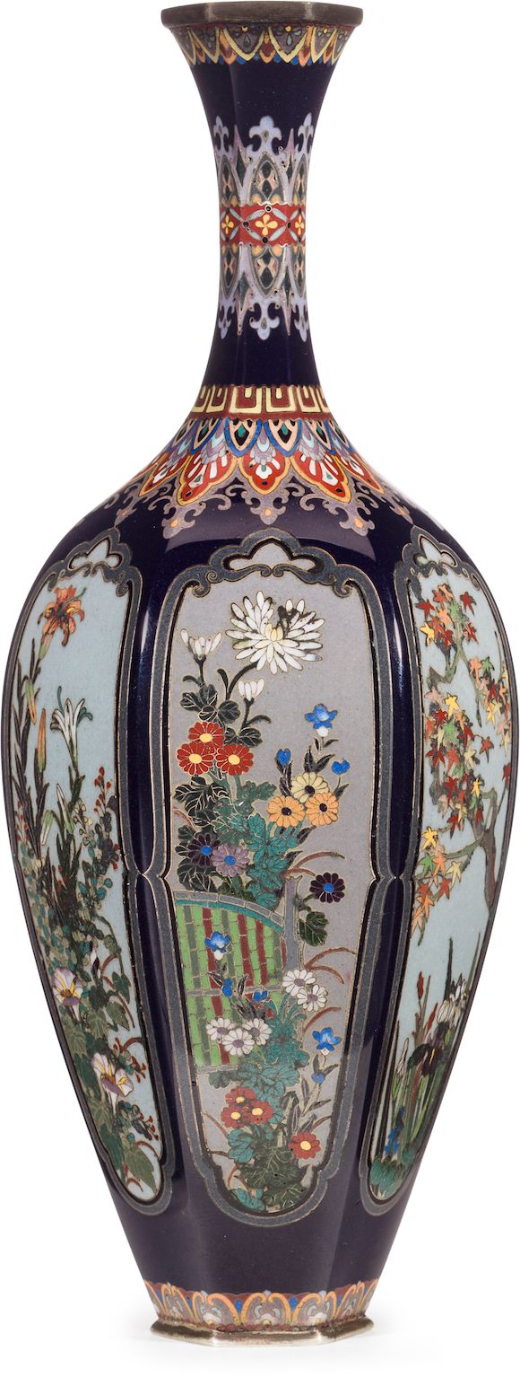 Bonhams : A cloisonné-enamel vase By the Ota Hyozo workshop, Meiji era ...