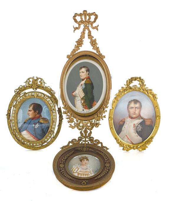 Bonhams : Four portrait miniatures of Napoléon and Joséphine first half ...