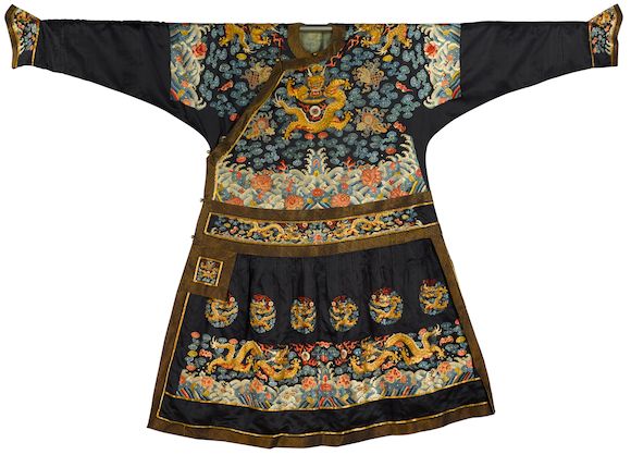 Bonhams : A rare Imperial dark blue-ground formal 'dragon' robe, chaofu ...