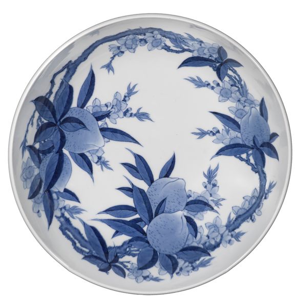 Bonhams : A large Nabeshima blue and white dish Edo period (late 18th/19th century)