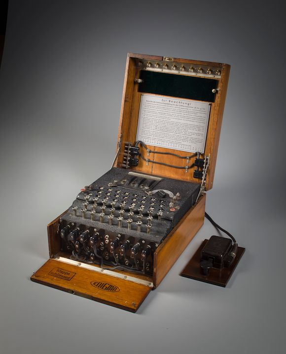 Bonhams : ENIGMA MACHINE. A Rare Early 3-Rotor German Enigma I ...