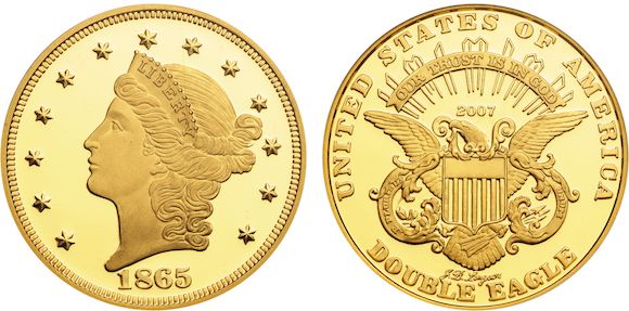 Bonhams : Private Issue One-Ounce Gold 1865 Proposed Motto Pattern ...