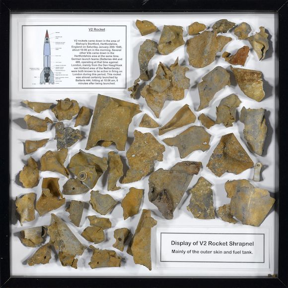 Bonhams : GERMAN V2 ROCKET: A COLLECTION OF SHRAPNEL RELICS, RECOVERED ...