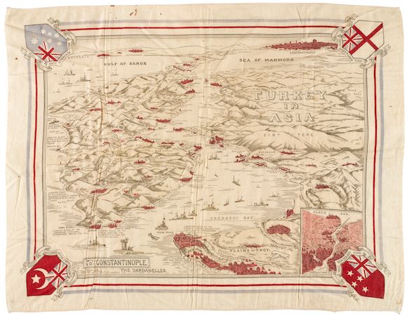 Bonhams : WORLD WAR I BRITISH COMMEMORATIVE handkerchiefs AND CLOTHS ...