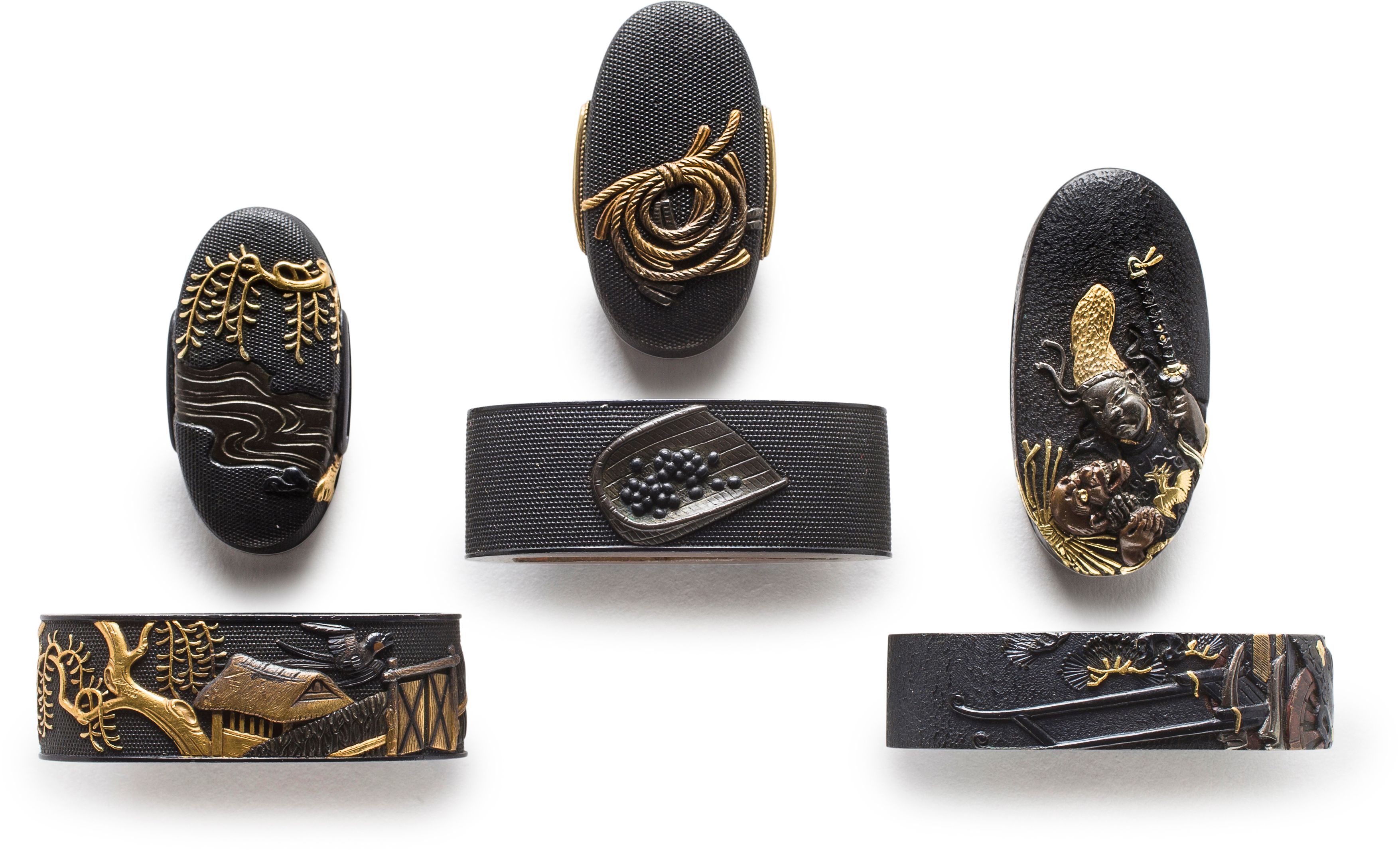 Bonhams : A Mizuno school fuchi-gashira, a Yoshioka school fuchi ...