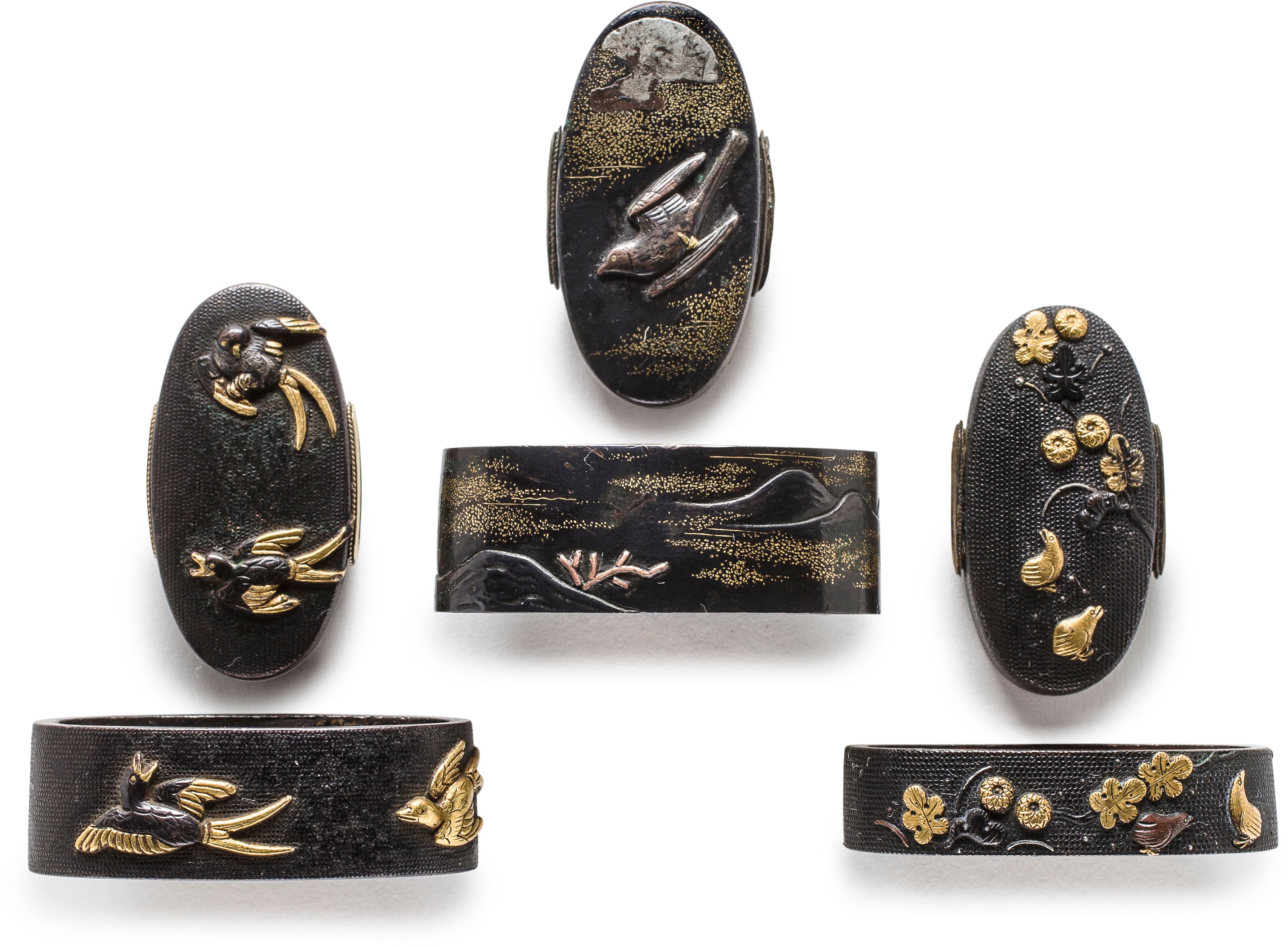 Bonhams : A Goto school and two shakudo fuchi-gashira The first by Injo ...