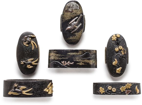 Bonhams : A Goto school and two shakudo fuchi-gashira The first by Injo ...
