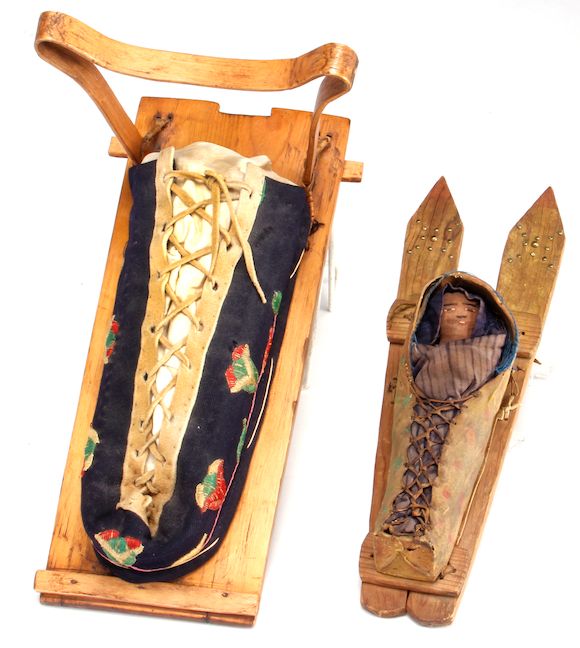 Bonhams : Two Native American model cradles