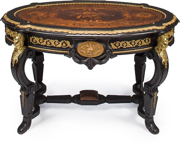 Bonhams : A American Neo-Grec ebonized and gilt-bronze mounted inlaid ...