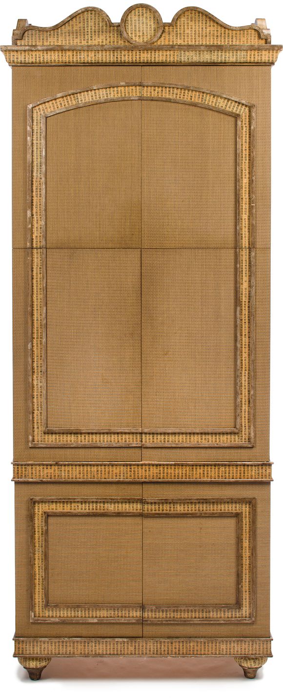 Bonhams : An Edward Zajac textile and paper-veneered entertainment armoire
