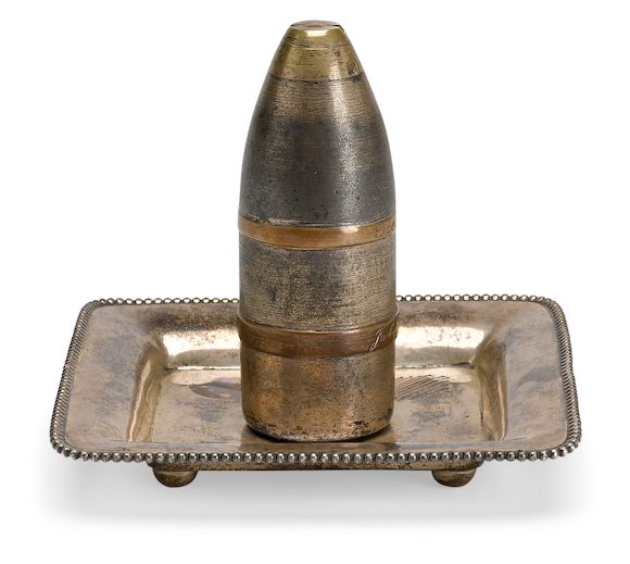 Bonhams : BOXER REBELLION TRENCH ART: A CHINESE ARTILLERY SHELL MOUNTED ...